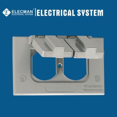 China ELECMAN Aluminum 1 Gang Weatherproof Duplex Outlet Cover Horizontal 2-3/4x4-1/2 Inch UL Listed for sale