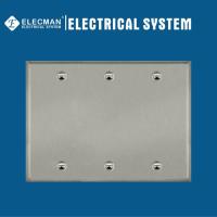 China ELECMAN 3 Gang Weatherproof Aluminum Blank Cover 6-3/8x4-1/2 Inch UL Listed for sale