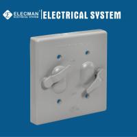 China ELECMAN Aluminum 2 Gang Weatherproof Box Cover 2 Levers 4-9/16 x 4-1/2 Inch UL Listed for sale