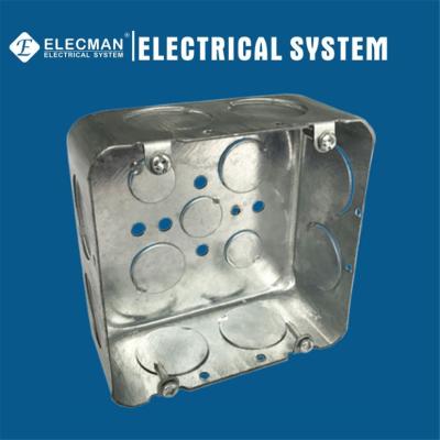 China ELECMAN 4x4x1-7/8 Inch Steel Square Electrical Junction Box UL Listed Waterproof for sale