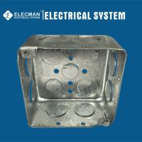 China ELECMAN 4x4x2-1/8 Inch Steel Square Metallic Junction Outlet Box UL Listed for sale