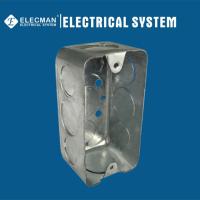 China ELECMAN 4x2x1.5 Inch Steel Handy Metallic Outlet Box with 1/2 and 3/4 Inch Knockouts UL Listed for sale