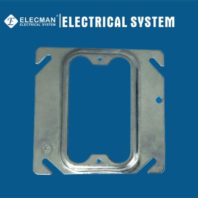 China ELECMAN 4x4 Steel Electrical Outlet Box Cover Single Device 1/2 Raised UL Listed for sale