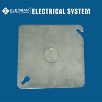 China Steel 4 Inch Electrical Outlet Box Cover Square with 1/2 Inch Knockout UL Listed for sale