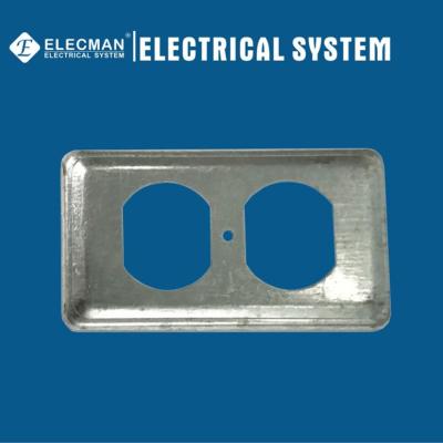 China ELECMAN Steel 4x2 Electrical Outlet Box Cover 58C7 Duplex Receptacle UL Listed for sale