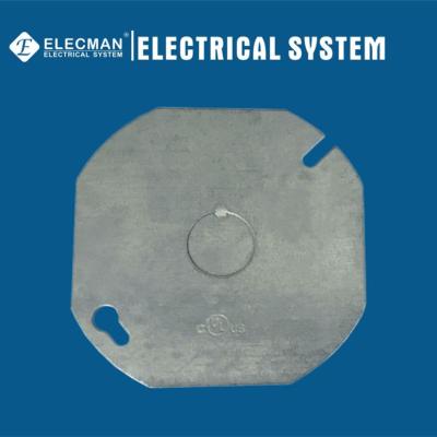 China Steel 4 Inch Electrical Outlet Octagon Box Cover with 1/2 Inch Knockout UL Listed for sale