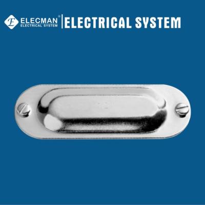 China ELECMAN Form 5 IMC Rigid Conduit Body Cover Raised Dome Stamped Steel 1/2 to 4 Inch for sale