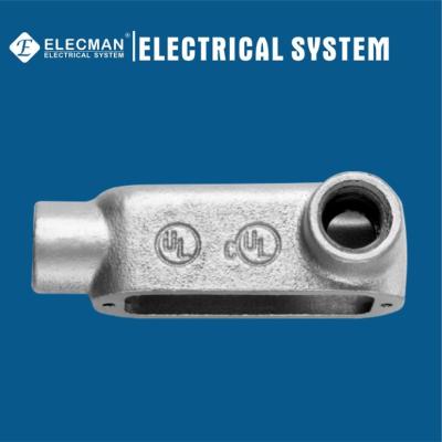 China ELECMAN Form 5 Malleable Iron IMC Rigid Conduit Body Threaded LR Type 1/2 to 4 Inch for sale
