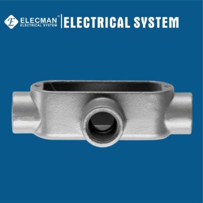 China ELECMAN Malleable Iron Threaded IMC Rigid Form 5 Conduit Body X Type 1/2 to 4 Inch for sale