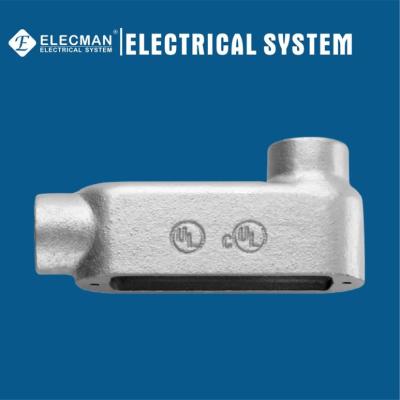 China ELECMAN Malleable Iron IMC Rigid Form 5 Conduit Body LB Type 1/2 to 4 Inch Threaded for sale