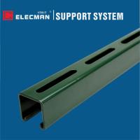 China Q235 Steel Slotted C Channel 41x21mm Green Epoxy Coated Strut Channel for sale