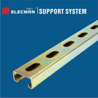China Electro Galvanized Yellow Steel Slotted Strut Channel 41x21mm for Metal Framing Support for sale