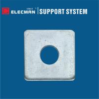 China Galvanized Steel Strut Flat Square Washer One Hole Type 1-5/8 x 1-5/8 for sale
