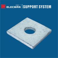 China Galvanized Steel Strut Flat Square Washer One Hole Type 1-5/8 x 1-5/8 for sale