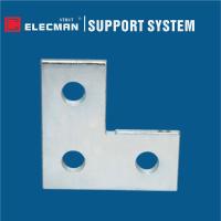 China ELECMAN Galvanized Steel Flat Angle Plate Three Holes 3-1/2 x 3-1/2 Inch 1/4 Thick for sale
