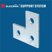 China ELECMAN Galvanized Steel Flat Angle Plate Three Holes 3-1/2 x 3-1/2 Inch 1/4 Thick for sale