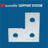 China ELECMAN Galvanized Steel Flat Angle Plate Three Holes 3-1/2 x 3-1/2 Inch 1/4 Thick for sale