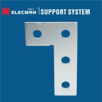 China Electro Galvanized Steel Strut Flat Fittings Four Holes L Angle Plate 5-3/8 x 3-1/2 Inch for sale