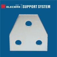 China Stainless Steel Strut Flat Fitting Three Holes Joint Plate 3-1/2 x 3-1/2 Inch for sale