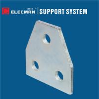 China Stainless Steel Strut Flat Fitting Three Holes Joint Plate 3-1/2 x 3-1/2 Inch for sale