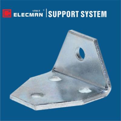 China Galvanized Steel 4 Hole Strut Angle Fitting L Bracket Connector 3-1/2 x 2-1/4 Inch for sale