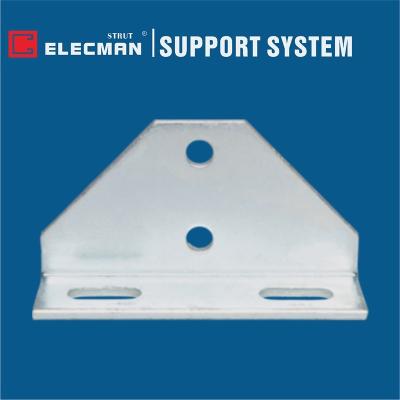China Galvanized Steel Adjustable Double Slotted Corner Connector 3-3/4 x 1-7/8 Inch for 1-5/8 Channel for sale