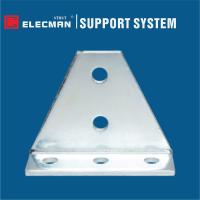 China Galvanized Steel Five Hole L Strut Bracket 5-3/8 x 4-1/8 Inch Joint Angle Connector for sale