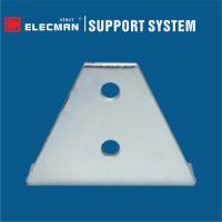 China Galvanized Steel Five Hole L Strut Bracket 5-3/8 x 4-1/8 Inch Joint Angle Connector for sale