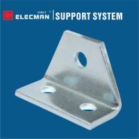 China ELECMAN Galvanized Steel 90 Degree Strut Angle Fitting 3 Hole L Bracket 3-1/2 x 2-1/4 Inch for sale