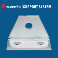 China ELECMAN Galvanized Steel 90 Degree Strut Angle Fitting 3 Hole L Bracket 3-1/2 x 2-1/4 Inch for sale