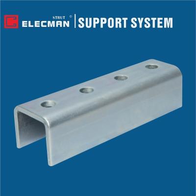 China Galvanized Steel 4 Hole Strut Channel Splice Clevis 1-9/16 in Length 1-5/8 in Width for sale