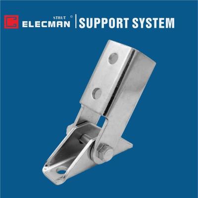 China Galvanized Steel Single Adjustable Corner Bracket Strut Channel Brace 1-5/8 in Width 1/4 in Thickness for sale
