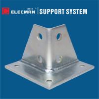 China ELECMAN Galvanized Steel Strut Base Plate 5x5x3.5 Inch for 1-5/8 Channel Support for sale