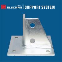 China ELECMAN Galvanized Steel Strut Base Plate 5x5x3.5 Inch for 1-5/8 Channel Support for sale