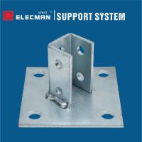 China 2 Hole Single Colum Double Level Strut Post Base Galvanized Steel for sale