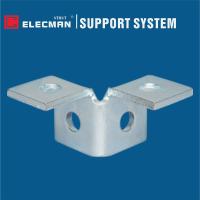 China ELECMAN Galvanized Steel 4 Hole Double Strut Wing Fittings Connector 1-5/8 Inch Channel for sale