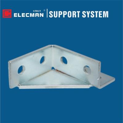 China Galvanized Steel Single Wing Gussetted Strut Channel Corner Connector 1-5/8