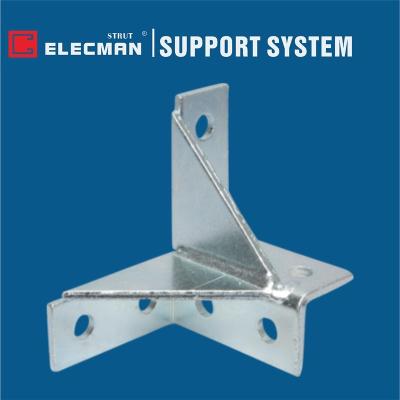 China Galvanized Steel Double Wing 8 Hole Gussetted Strut Channel Connector 1-5/8 Inch for sale