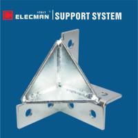 China Hot Dipped Galvanized Steel Strut Wing Fittings Double Corner Bracket 8 Hole 1-5/8 for sale