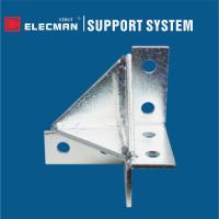 China Hot Dipped Galvanized Steel Strut Wing Fittings Double Corner Bracket 8 Hole 1-5/8 for sale