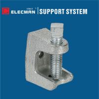 China Malleable Iron Heavy Duty Single Screw Pipe Beam Clamp 2 Hole Type 1/4 to 1/2 Inch Rod Size 150-400 lbs for sale