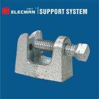 China Malleable Iron Heavy Duty Single Screw Pipe Beam Clamp 2 Hole Type 1/4 to 1/2 Inch Rod Size 150-400 lbs for sale
