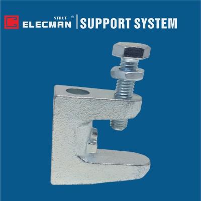 China ANSI Metric Zinc Plated Malleable Iron Beam Clamps 3/8 Threaded Holes for Hanger for sale