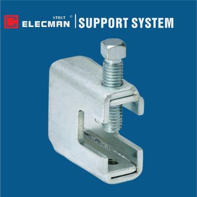 China ELECMAN B Series HGD Steel Beam Clamp 1/2-13 Rod 7/8 Max Flange Extra Wide for sale