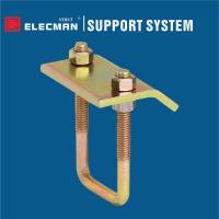 China Industrial Yellow Zinc Plated Steel Strut Channel to Beam Beam Clamp U Bolt 1/2 to 4 Inch for sale