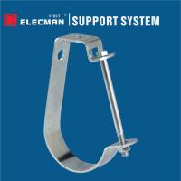China Zinc Plated Steel Adjustable J Shape Conduit Pipe Hanger Clamp 1/2 to 8 Inch for sale