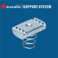 China ELECMAN Strut Channel Nuts Electro Galvanized Steel With Short Spring for sale