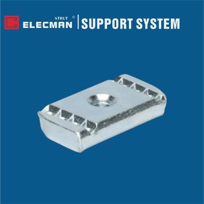 China Galvanized Steel Strut Channel Clamping Nut Without Spring 1/4 to 7/8 Inch UNC M6 to M18 Metric for sale