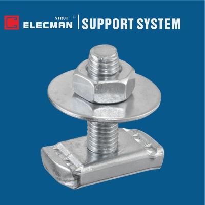 China M10 40mm Threaded UNI Strut Channel Nuts Without Spring Galvanized Steel for sale