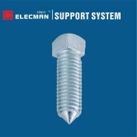 China Galvanized Carbon Steel Square Head Cone Point Set Screw M5 to M24 Thread Pitch 0.8 to 3.0mm for sale